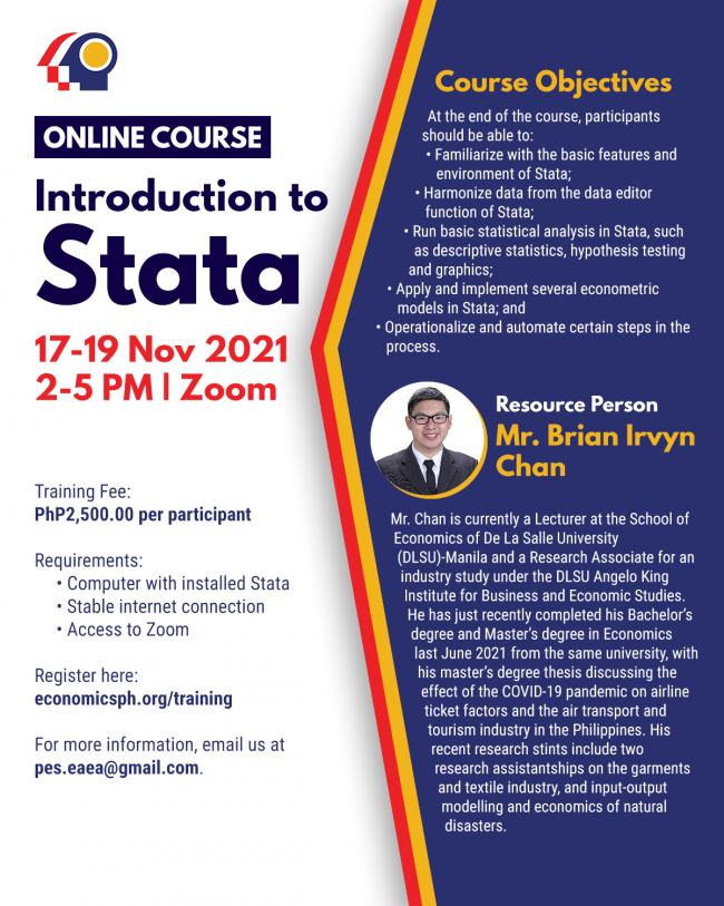 Online Course: Introduction to Stata | Philippine Economic Society (PES)